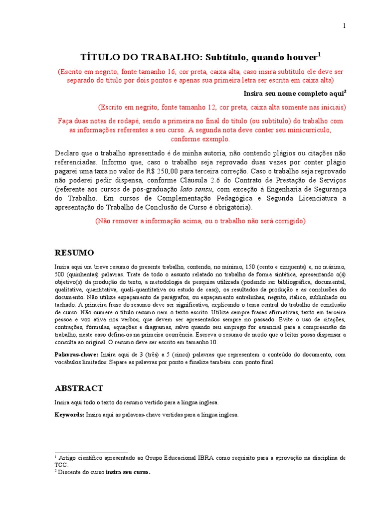 Modelo de Artigo - Marcus | PDF | Abstract (resumo) | Aprendizado