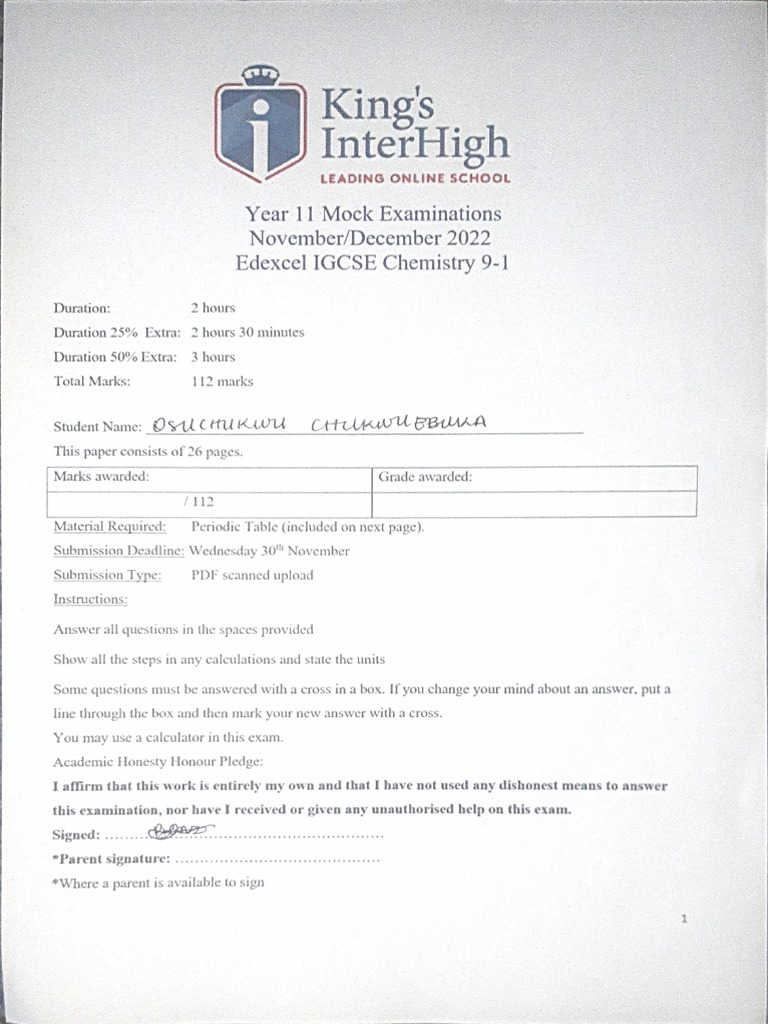 Chemistry Mock | Download Free PDF | Acid | Precipitation (Chemistry)