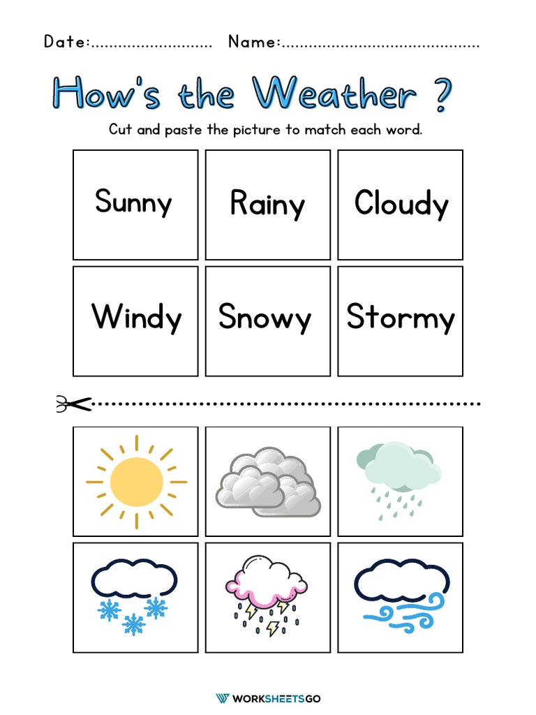 Weather Cut and Paste Worksheet | PDF