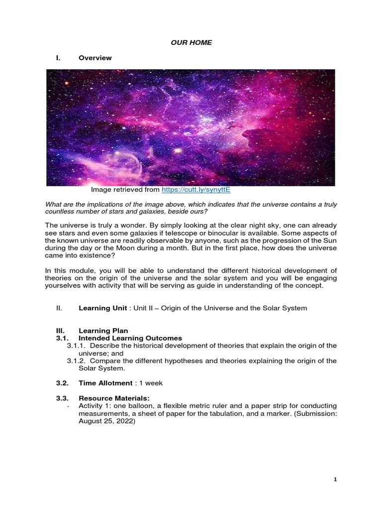 Theories on Universe and Solar System Origin | PDF | Stars | Universe