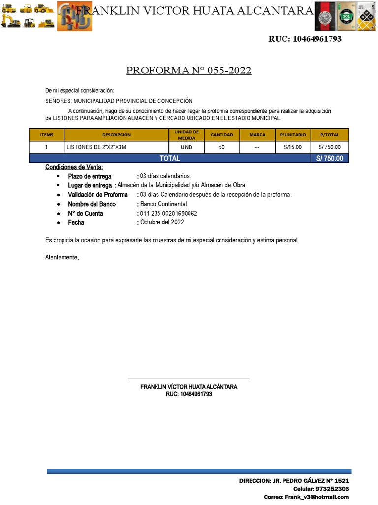 Frank Proforma 017 Fierro Ocopa | PDF