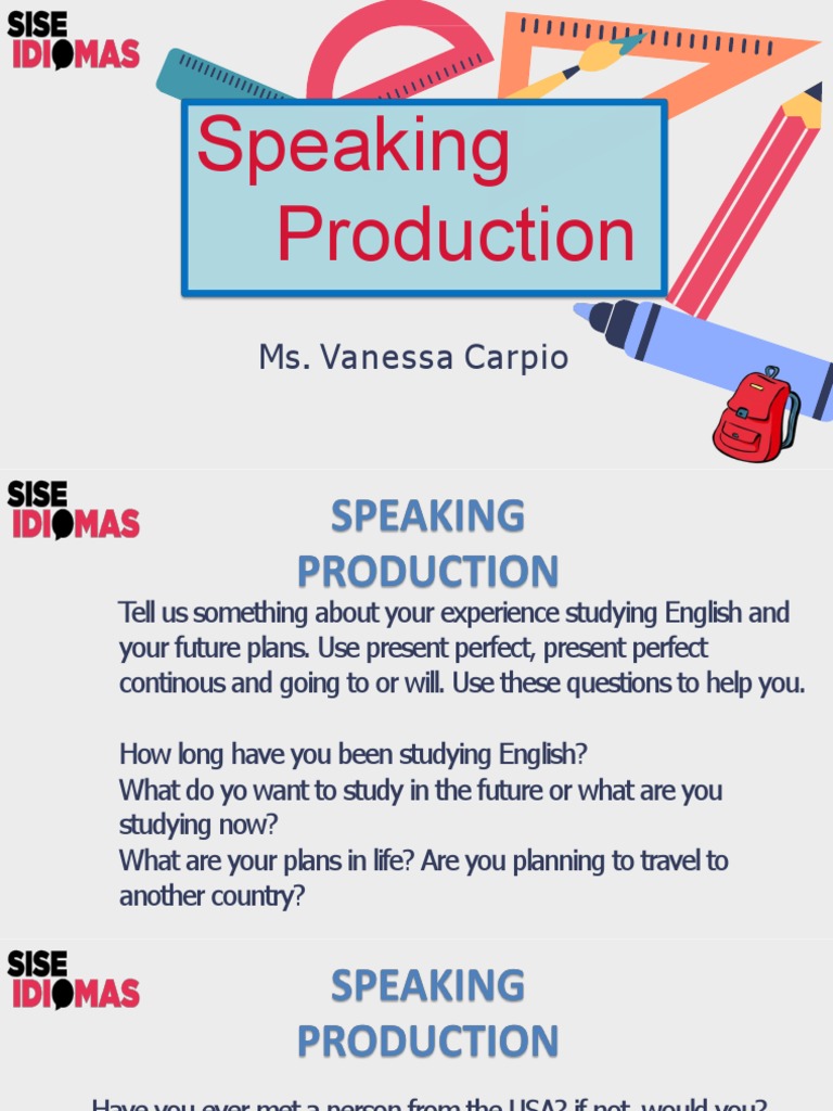 Speaking Production Model | PDF