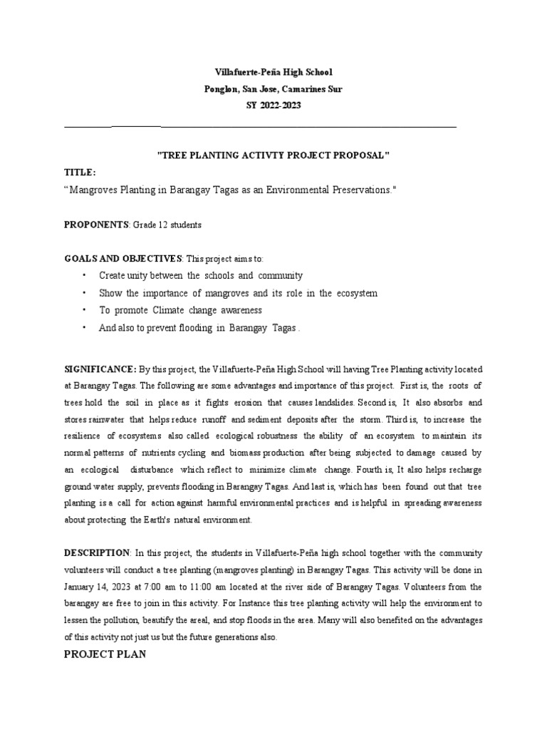 Project Proposal | PDF | Ecological Resilience | Ecosystem