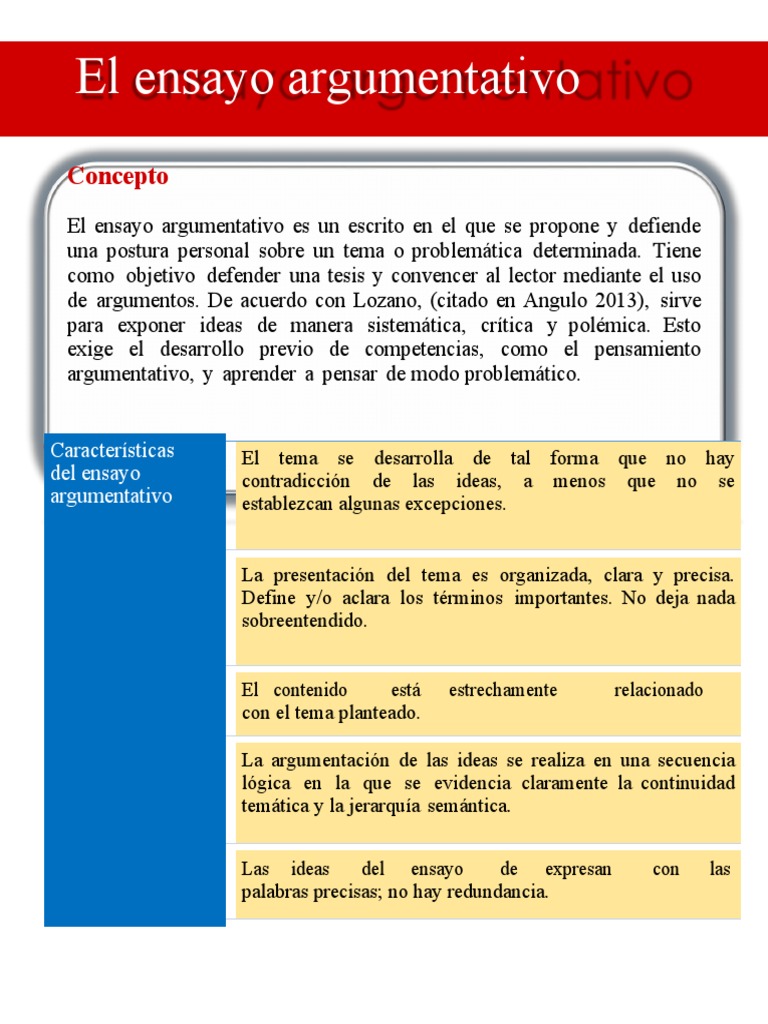 El Ensayo Argumentativo | PDF | Ensayos | Cognición