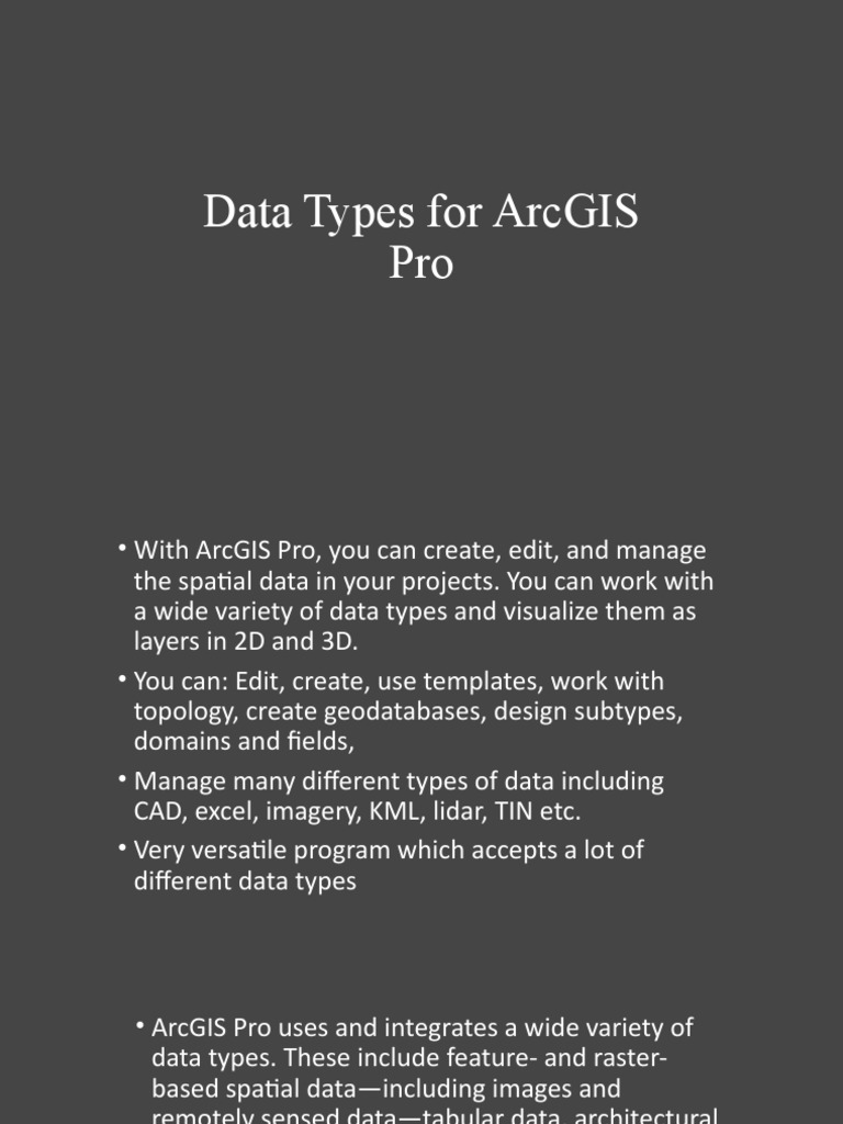 A Comprehensive Overview of the Various Data Types Supported in ArcGIS ...