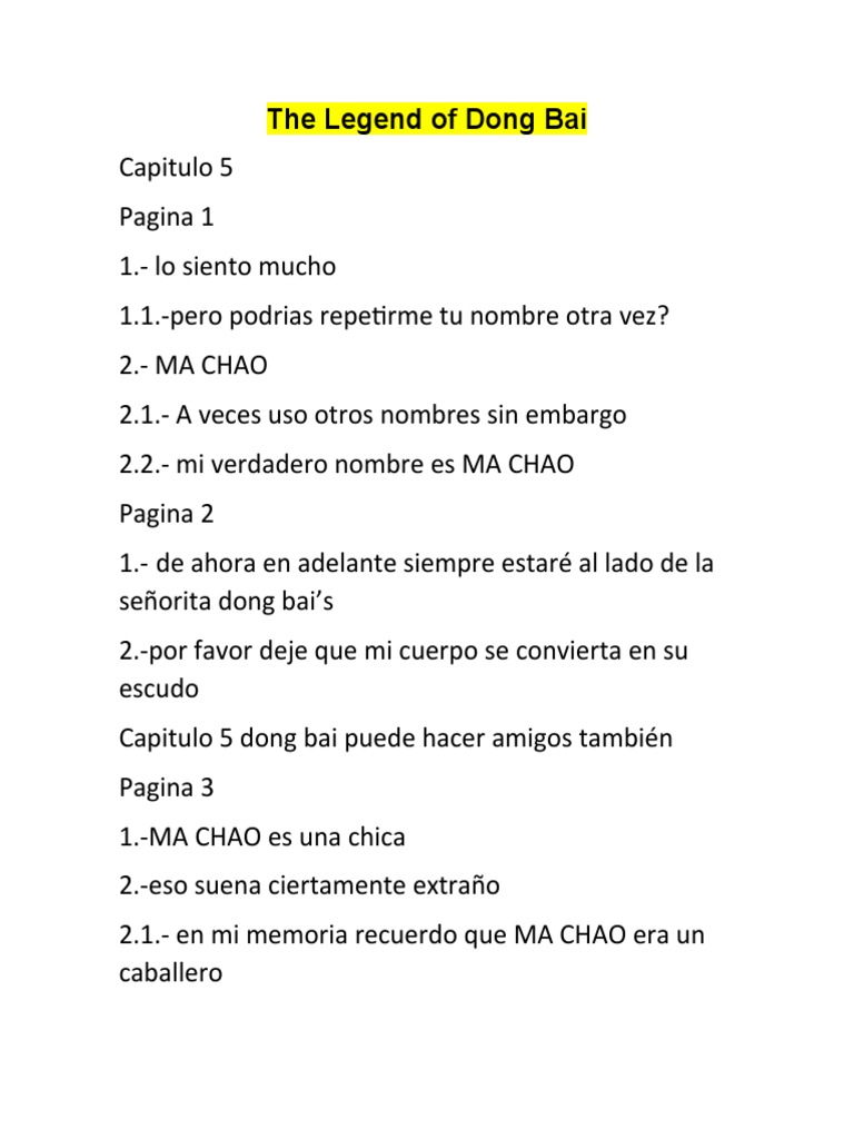 The Legend of Dong Bai | PDF