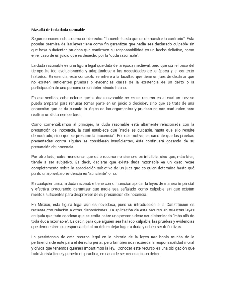 Duda Razonable | PDF | Duda razonable | Juez