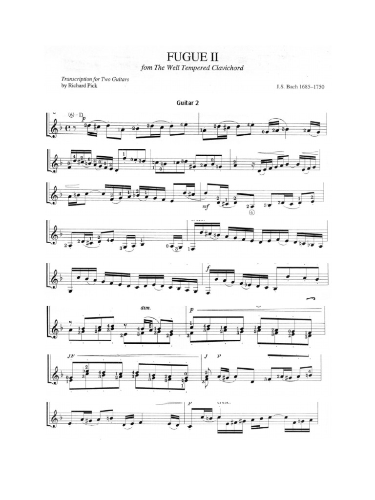Fuga Bach - Guitar 2 | PDF