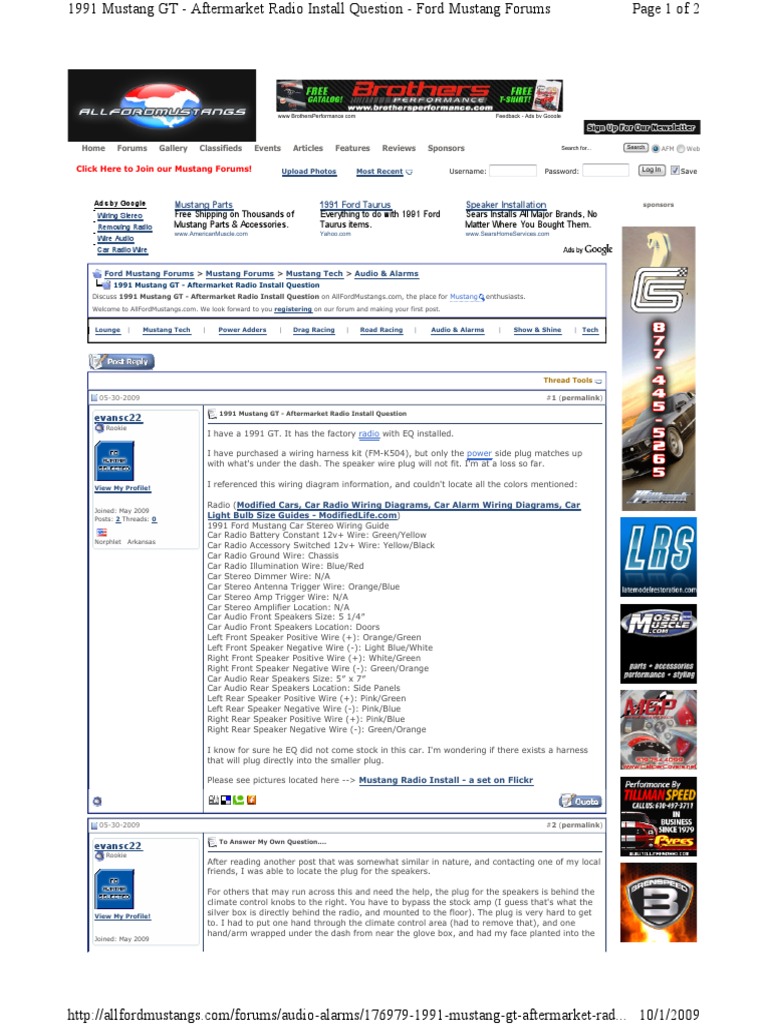 Wiring Mustang | PDF | Wheeled Vehicles | Car Body Styles