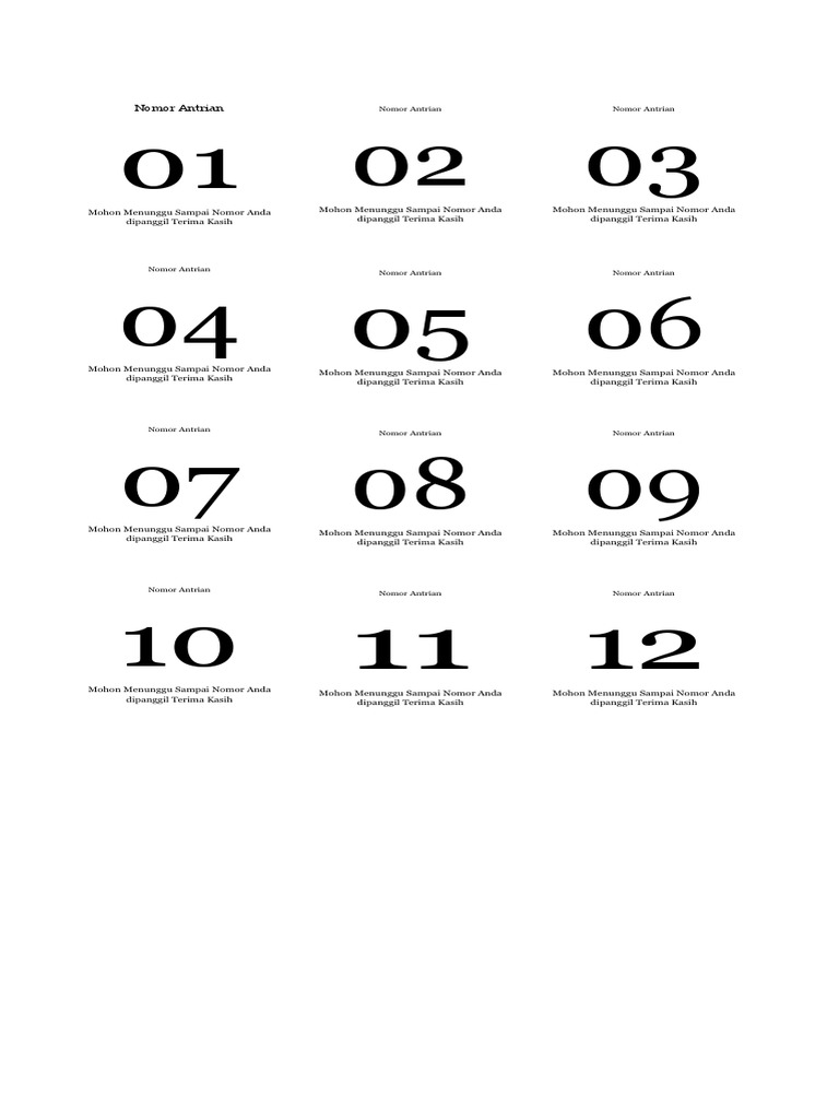 Nomor Antrian | PDF