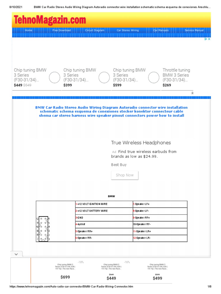 BMW Car Radio Stereo Audio Wiring Diagram Autoradio Connector Wire ...