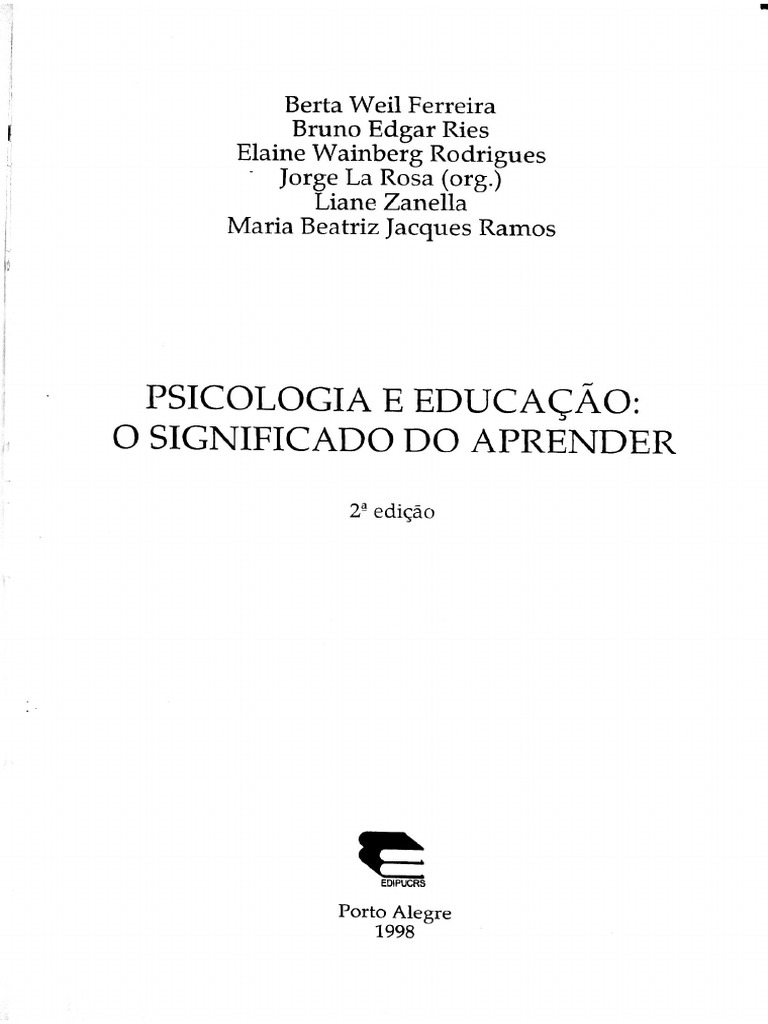 A Aprendizagem Sob Um Enfoque Cognitivista: Jean Piaget (RIES, 1998) | PDF