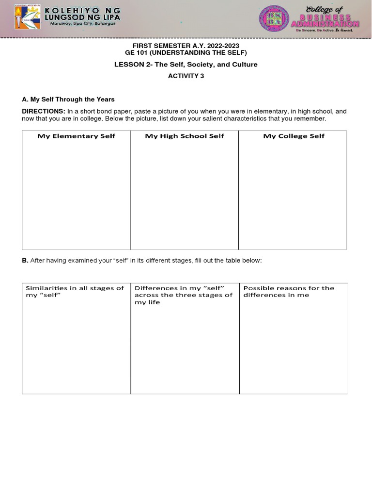Uts Chapter 1 Lesson 2 Activity 34 | PDF