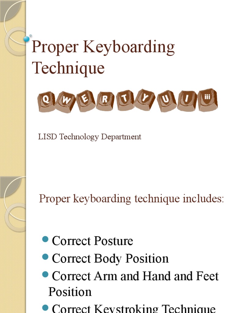 Keyboarding Technique | Download Free PDF | Hand | Computer Keyboard