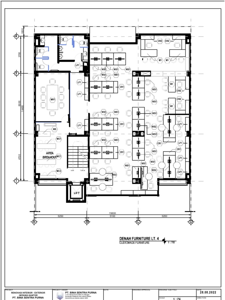 Floor Plan Depicting Office Renovation Layout with Detailed Dimensions ...