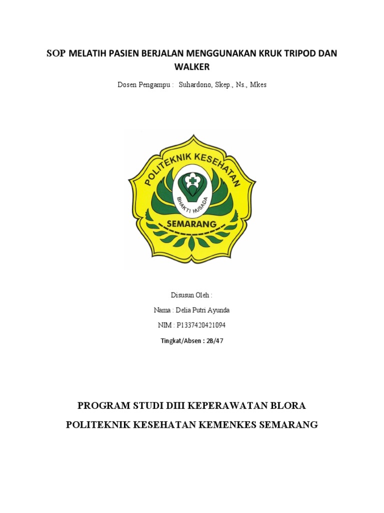 SOP Penggunaan Kruk Tripod dan Walker | PDF