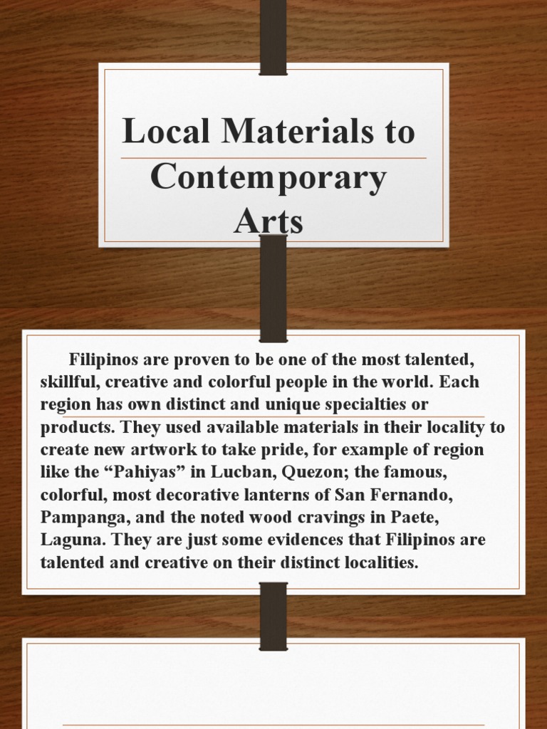 Local Materials To Contemporary Arts | PDF