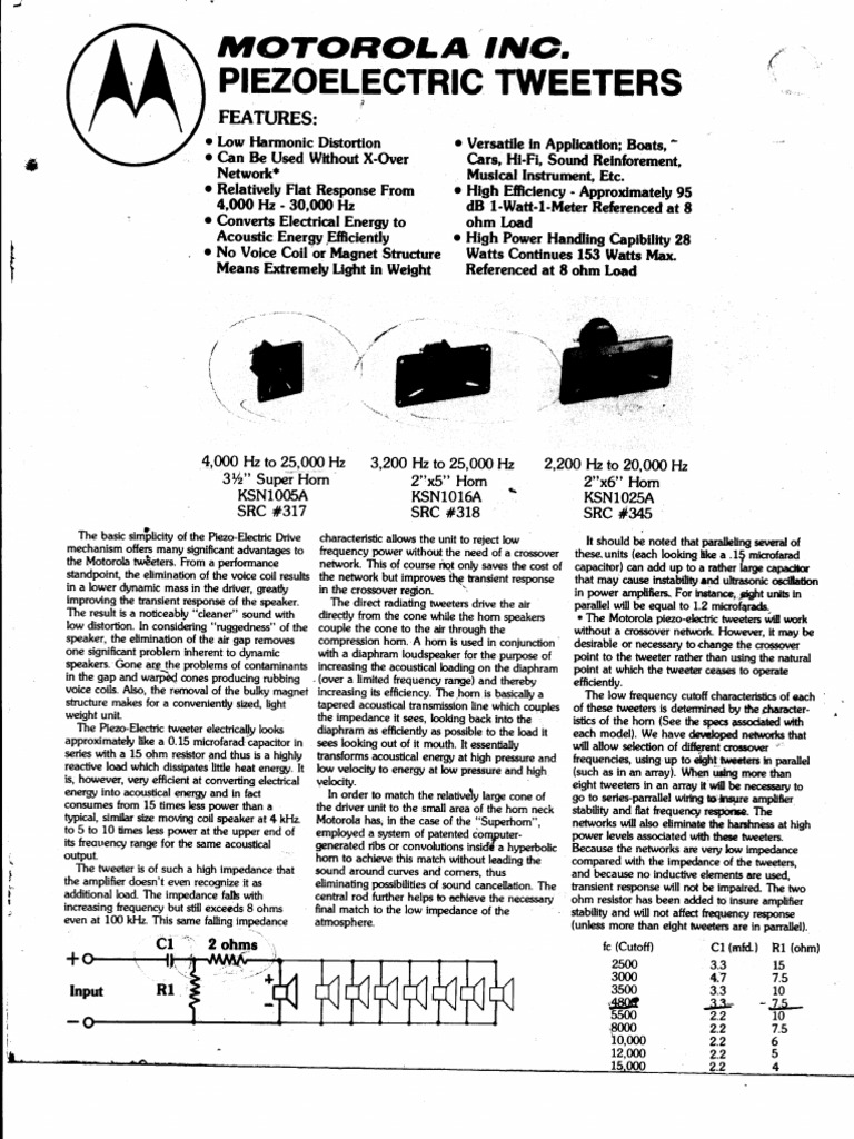 Motorola Tweeters | PDF