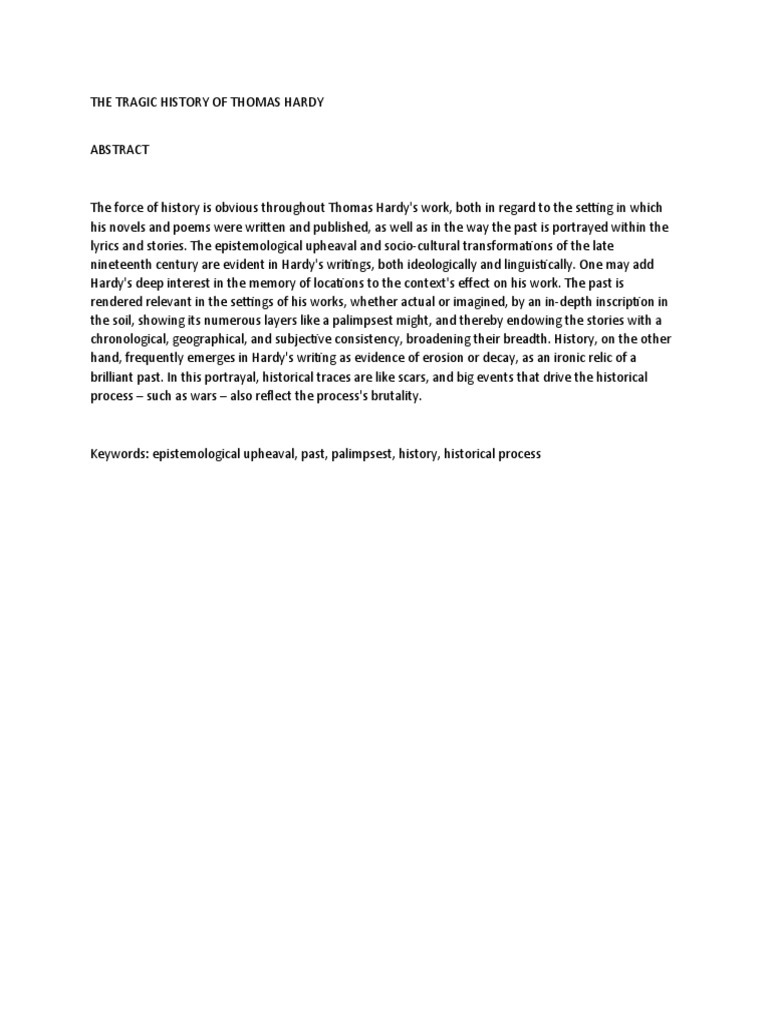 Thomas Hardy's Historical Influence | PDF | Friedrich Nietzsche ...