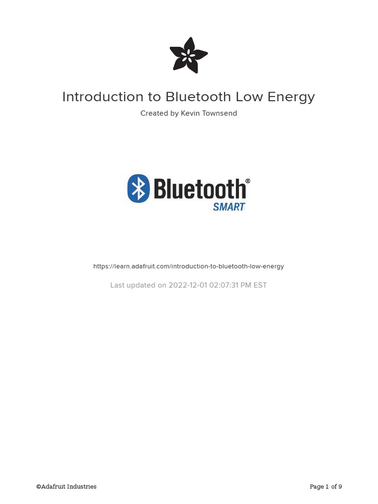 Introduction To Bluetooth Low Energy | PDF | Bluetooth | Computer ...