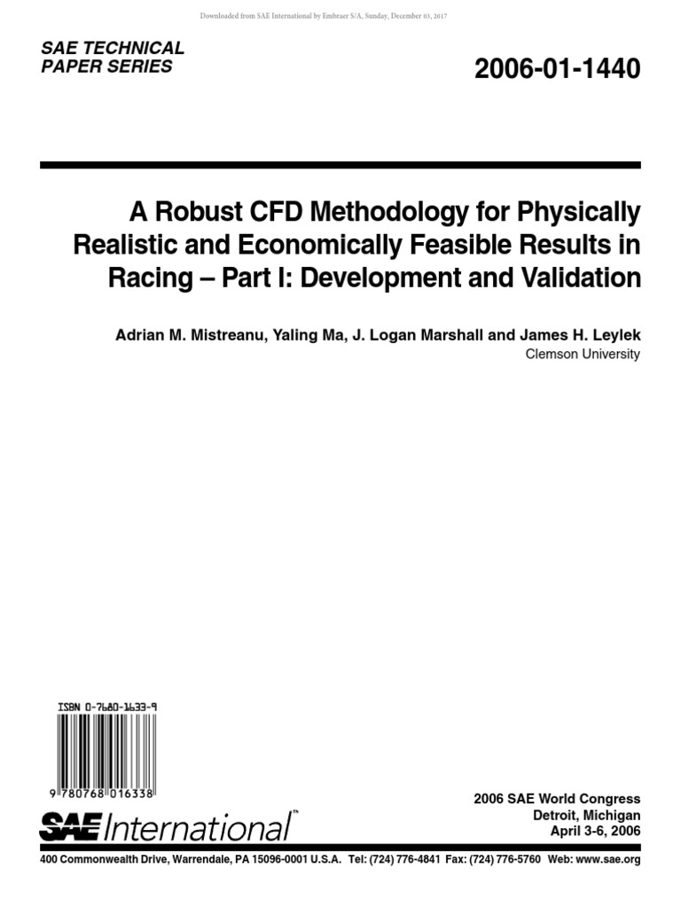 A Robust CFD Methodology For Physically Realistic and Economically Feasible Results in Racing ...