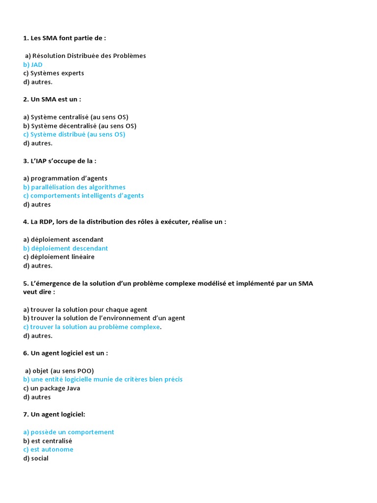 Sma-Qcm A | PDF | Java (Langage de programmation) | Génie logiciel