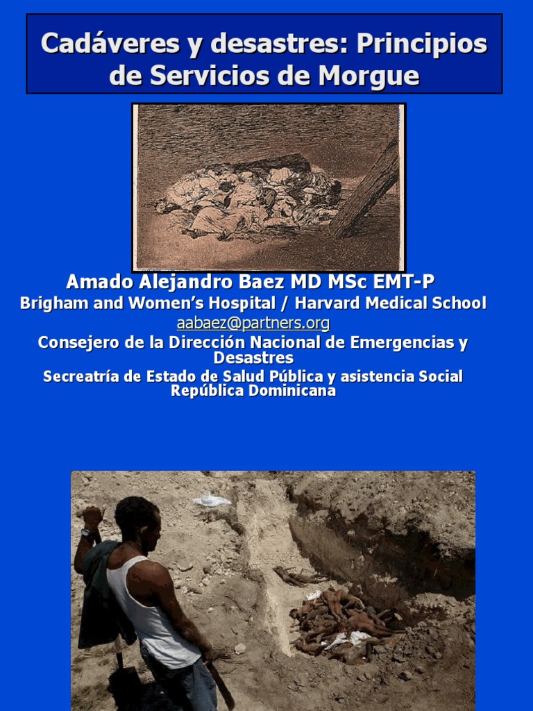 Cadáveres y Desastres: Principios de Servicios de Morgue | PDF | Agua ...