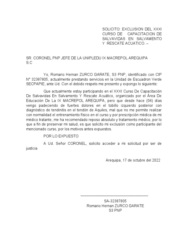 Solicitud Retiro de Curso | PDF