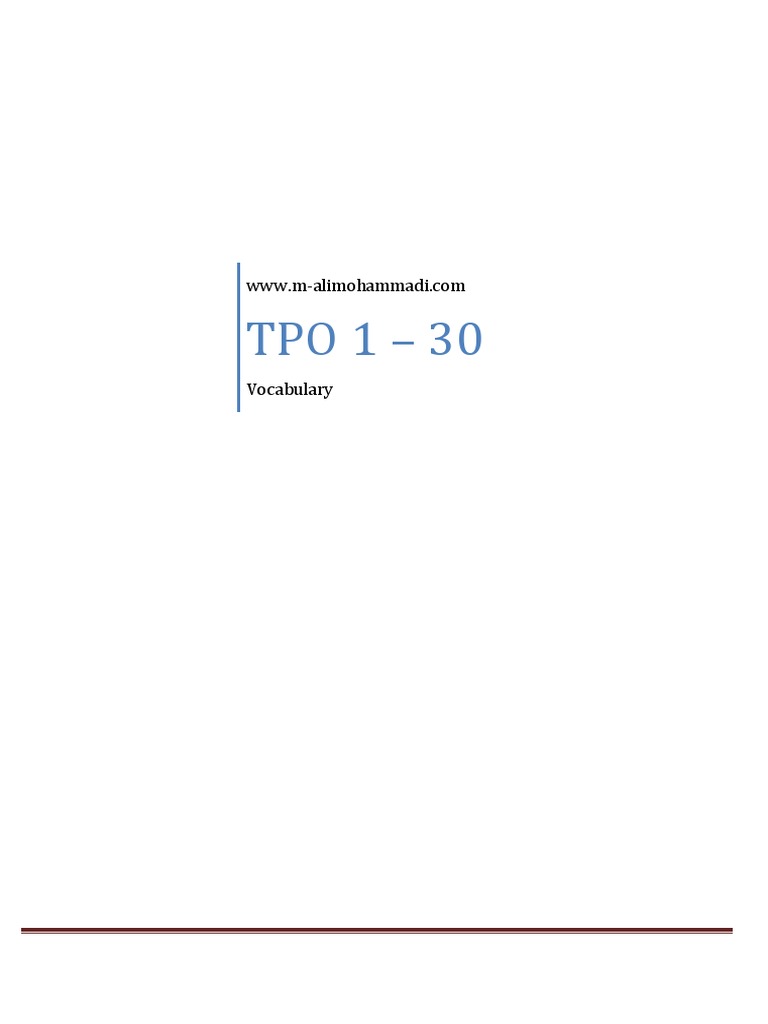 Tpo Vocab 1-30 | PDF | Altitude | Erosion