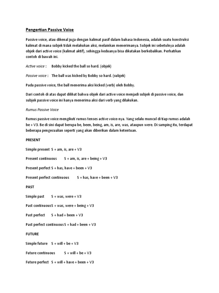 Passive Voice | PDF | Verb | Linguistic Morphology