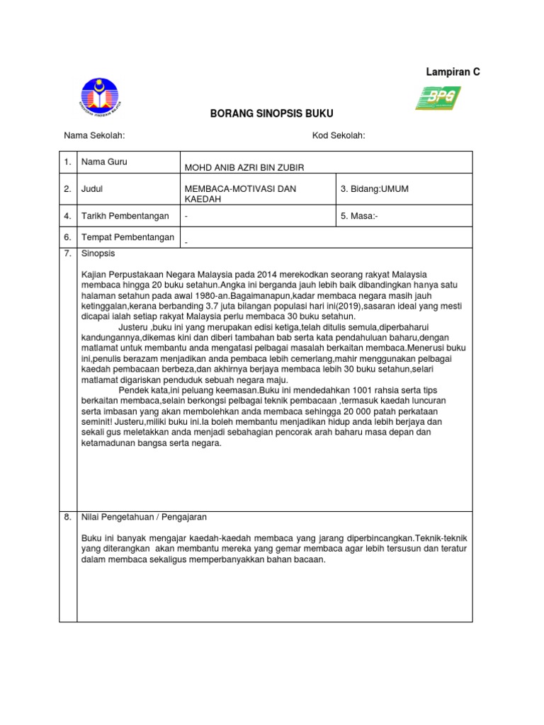 Sinopsis Buku Membaca-Motivasi Dan Kaedah | PDF
