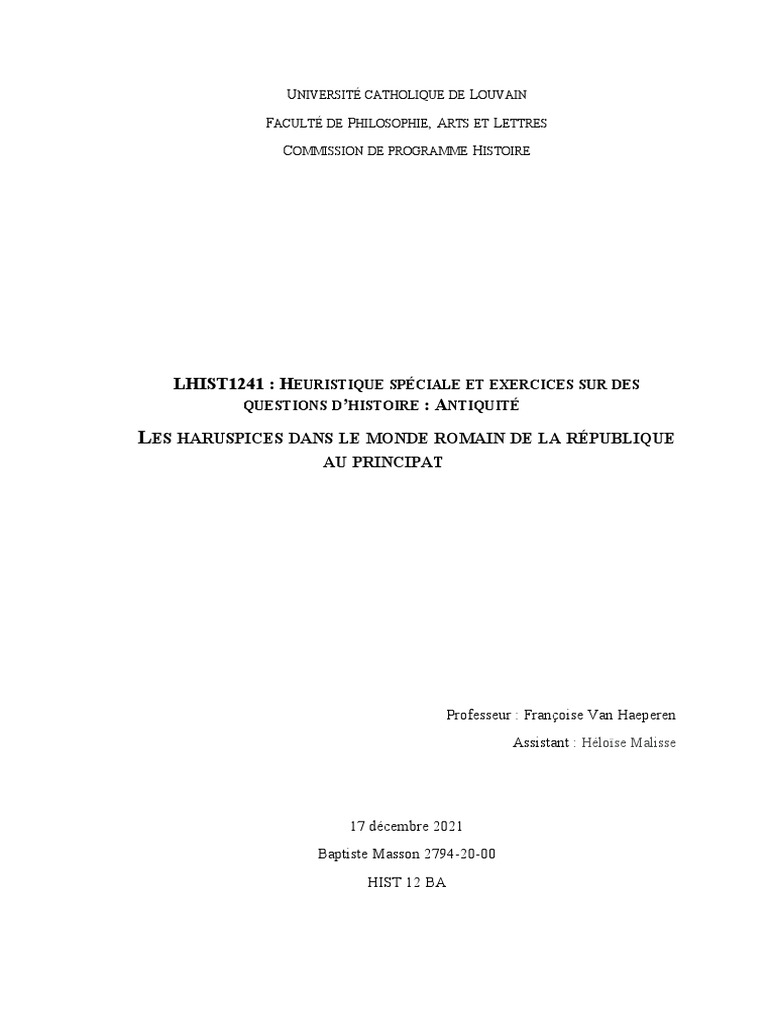 Les Haruspices Dans Le Monde Romain Masson | PDF | Étrusques | Rome antique