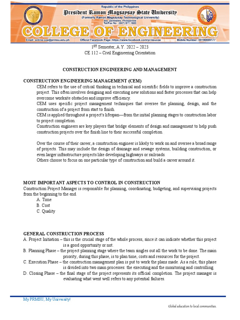 Module 7 - Construction Management Engineering | PDF | Building Information Modeling | Engineering