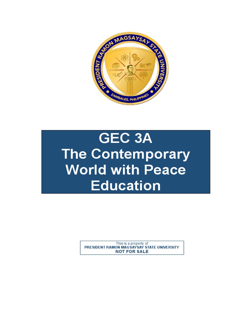 GEC 3A The Contemporary World With Peace Education PRMSU Module | PDF ...