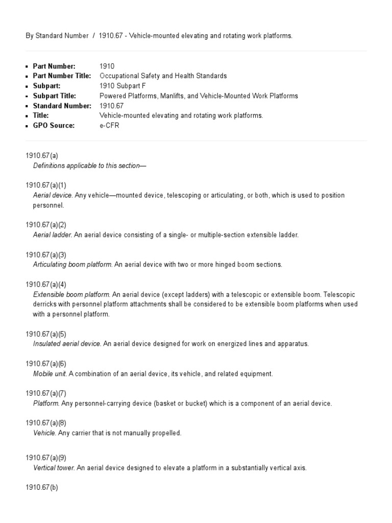 1910.67 - Vehicle-Mounted Elevating and Rotating Work Platforms ...