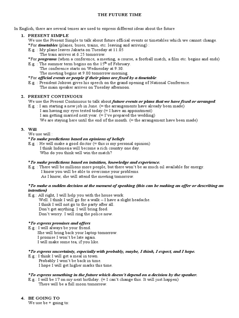 Future All Types | PDF