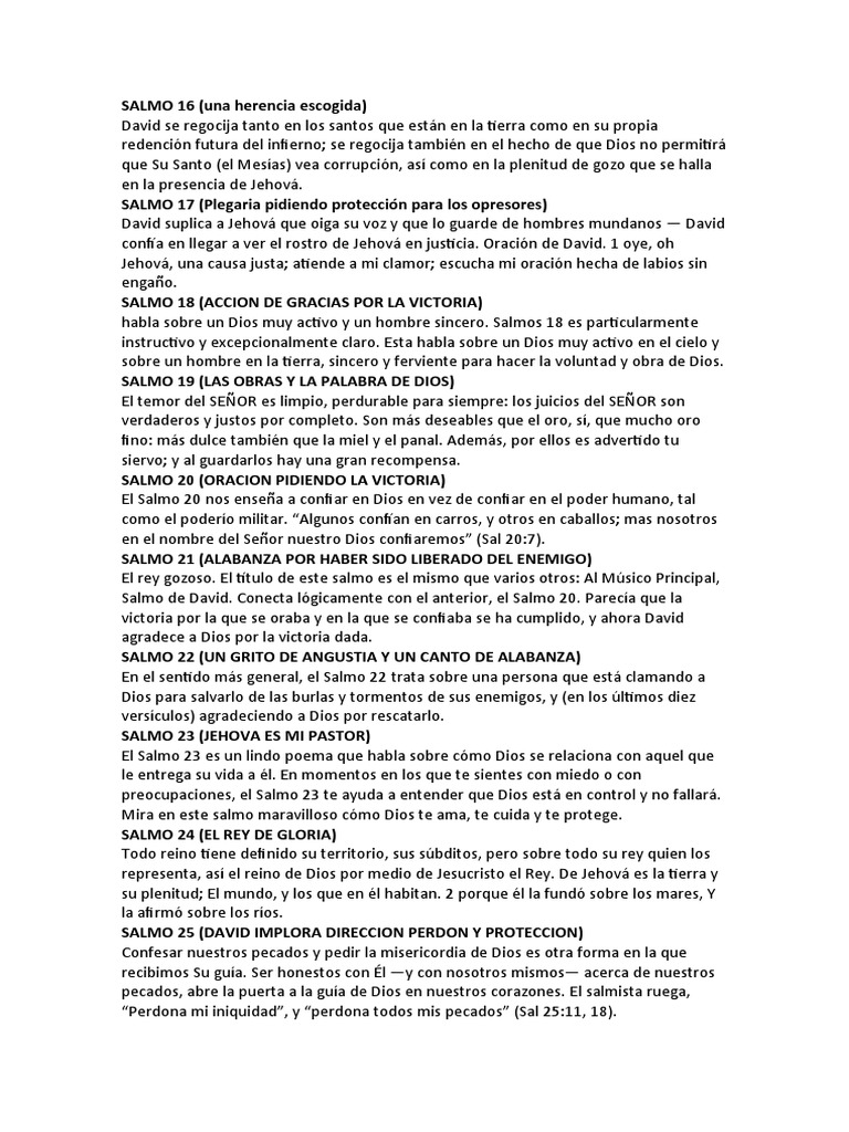 SALMO 16 | PDF | Salmos | Oración