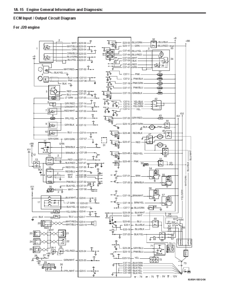 j20 Suzuki - JIII - 99500 - 64J00 - 01E | PDF | Throttle | Ignition System
