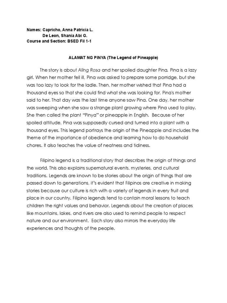 The Legend of Pineapple: A Summary | PDF | General Fiction