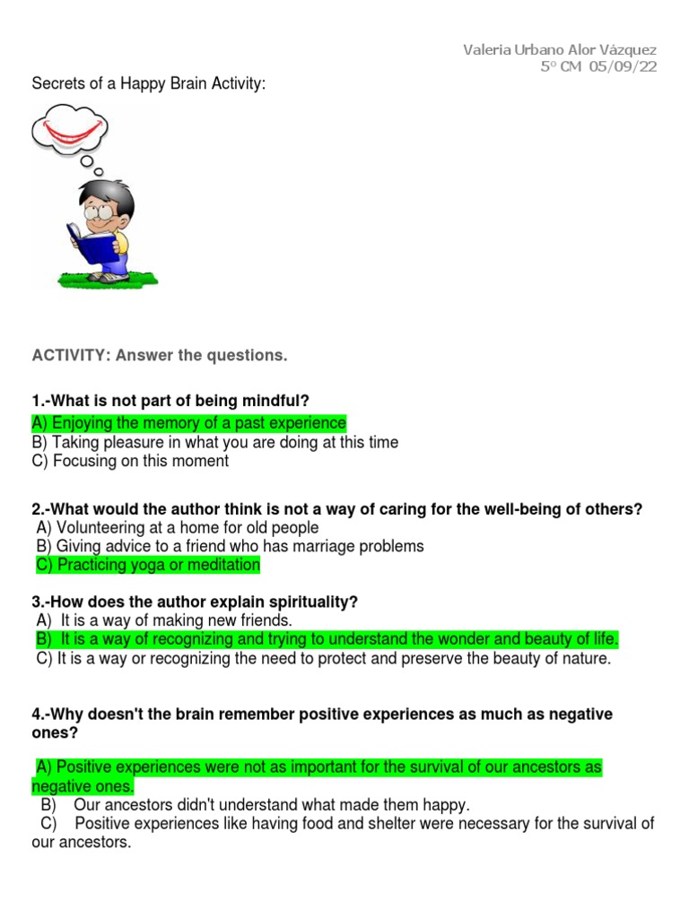 Secrets of A Happy Brain Activity | PDF