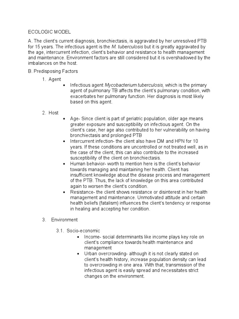 Ecologic Model | Download Free PDF | Tuberculosis | Infection