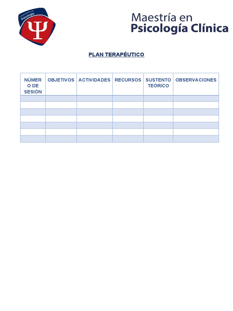 Plan Terapéutico | PDF