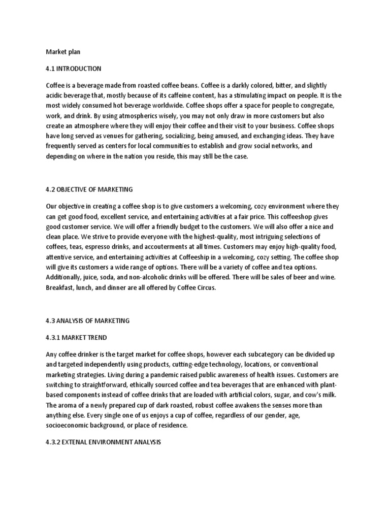 Market plan-WPS Office | PDF | Coffee | Drink