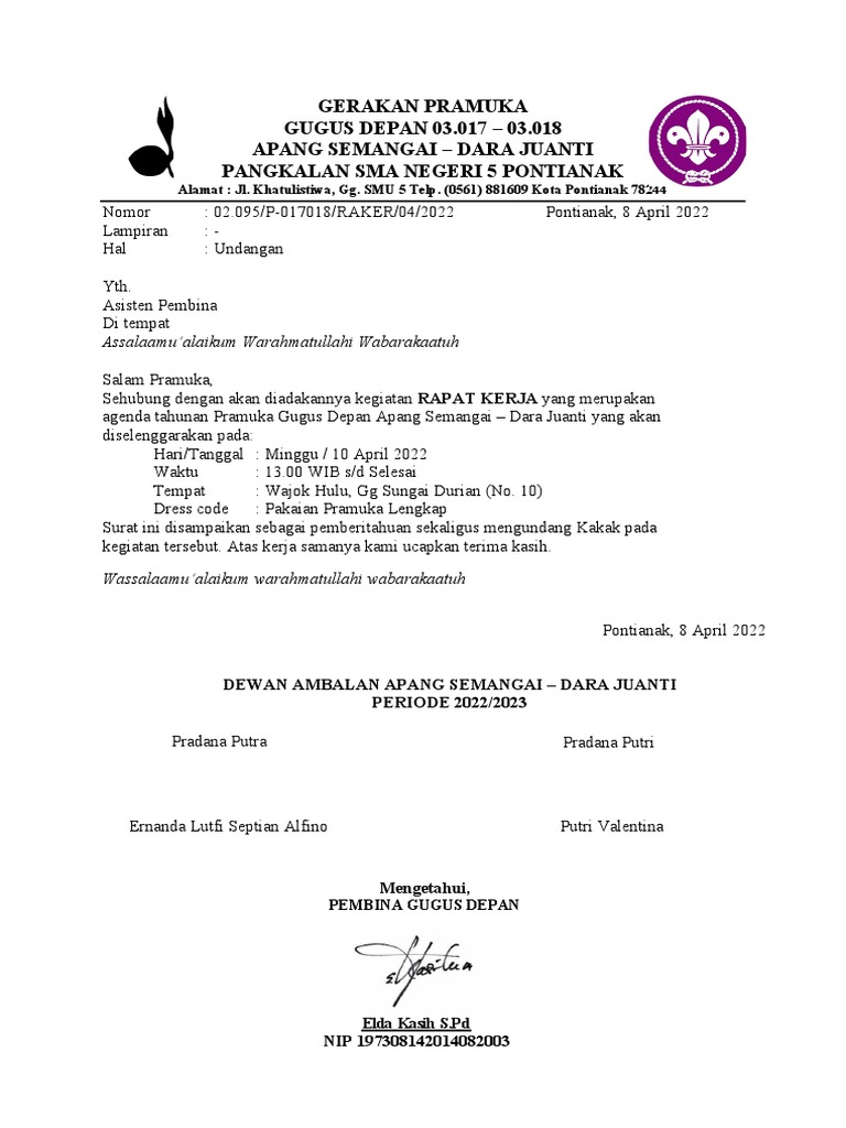 Surat Undangan Raker | PDF