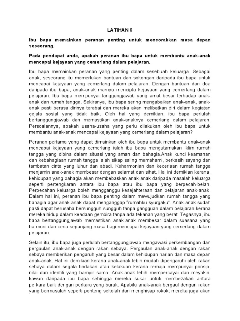 Peranan Ibu Bapa Anak Cemerlang | PDF