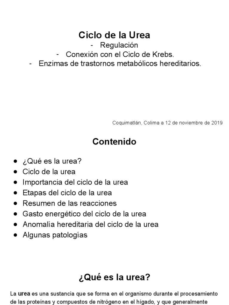 Ciclo de La Urea | PDF | Procesos celulares | Nitrógeno