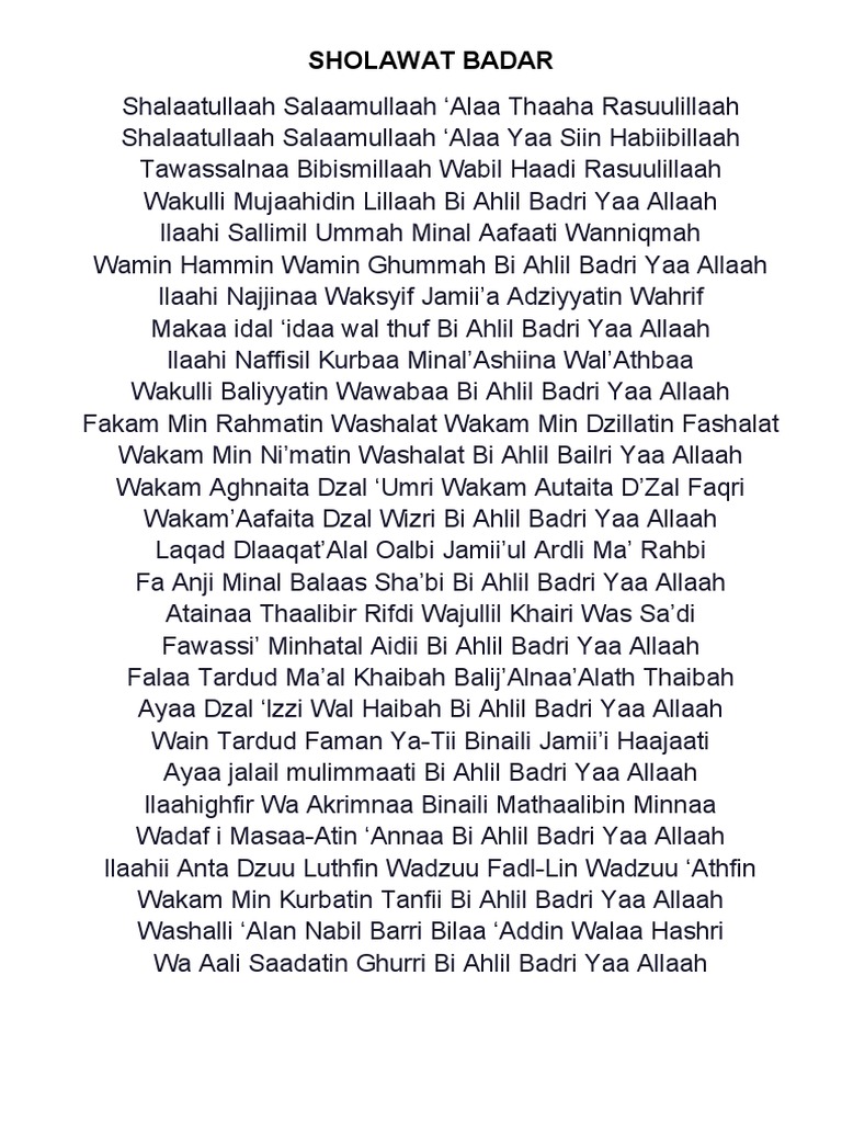 Sholawat Badar | PDF