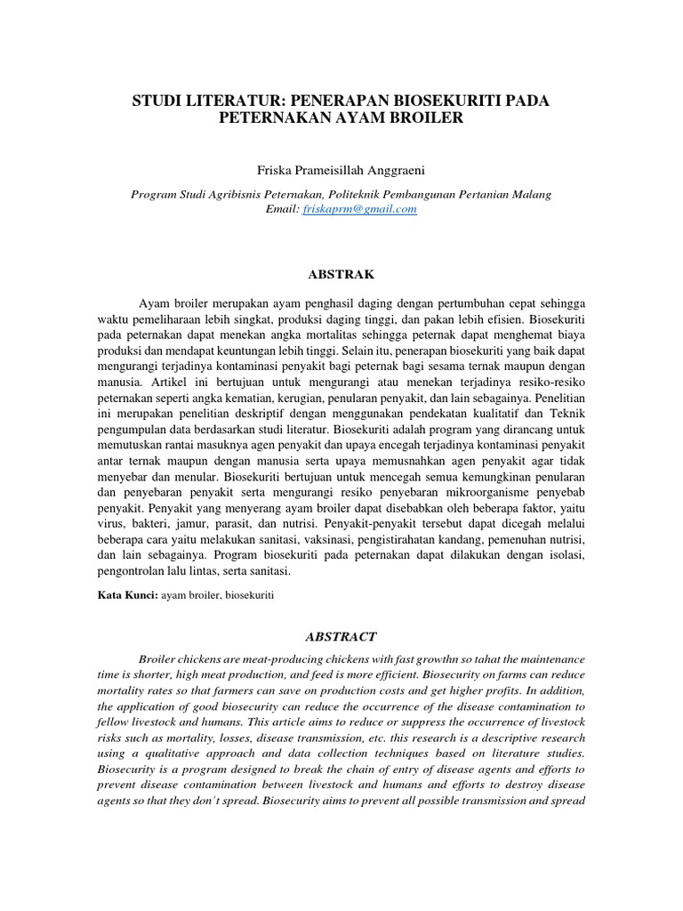 11 - Agri 2B - Friska - Artikel Ilmiah Studi Literatur | PDF