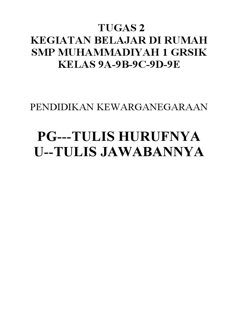 PPKN KLS 9 TGS 2 | PDF