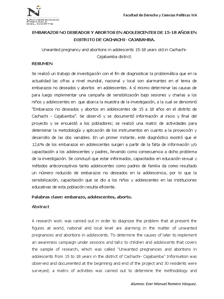 PAPER | PDF | Control de la natalidad | Aborto